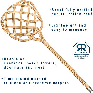 REDECKER Rattan Reed Carpet Beater, 29-1/2-Inches - Rug Beater Vintage - Carpet Beater Paddle - Rattan Carpet Beater - Rug Paddle Clean - Rug Duster Beater - Carpet and Rug Beater