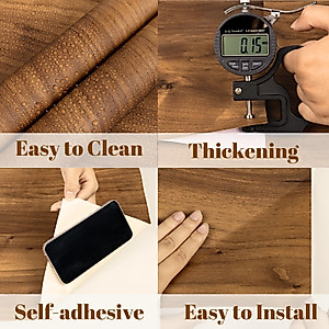 Abyssaly Brown Wood Grain Peel and Stick Wallpaper Natural Wood Look Contact Paper for Cabinets Desk Shelf Liner Removable Decorative Thicken Wooden Wallpaper Covering 15.7in X 118in