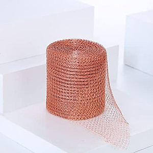SOTEE Copper Mesh - 4" x 45 Feet, Ideal for Distilling, Double Layer Copper Mesh Fill Fabric DIY Kit, Perfect Hole Filler, Pure 100% Copper Roll