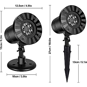Christmas Snowflake Projector Lights Outdoor, Waterproof LED Landscape Rotating Snowflake Projection Light, Christmas Decorations Indoor for Halloween Home Party Holiday Wedding Garden (White)