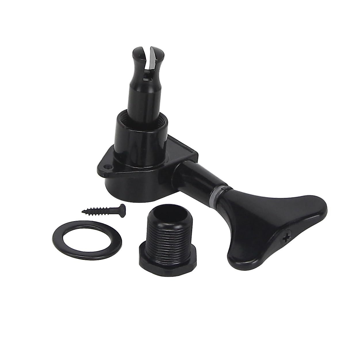 IKN 2L2R Bass Tuners Machine Heads 2+2 Tuning Pegs Key for 4 Strings Precision Bass/Jazz Bass, Black