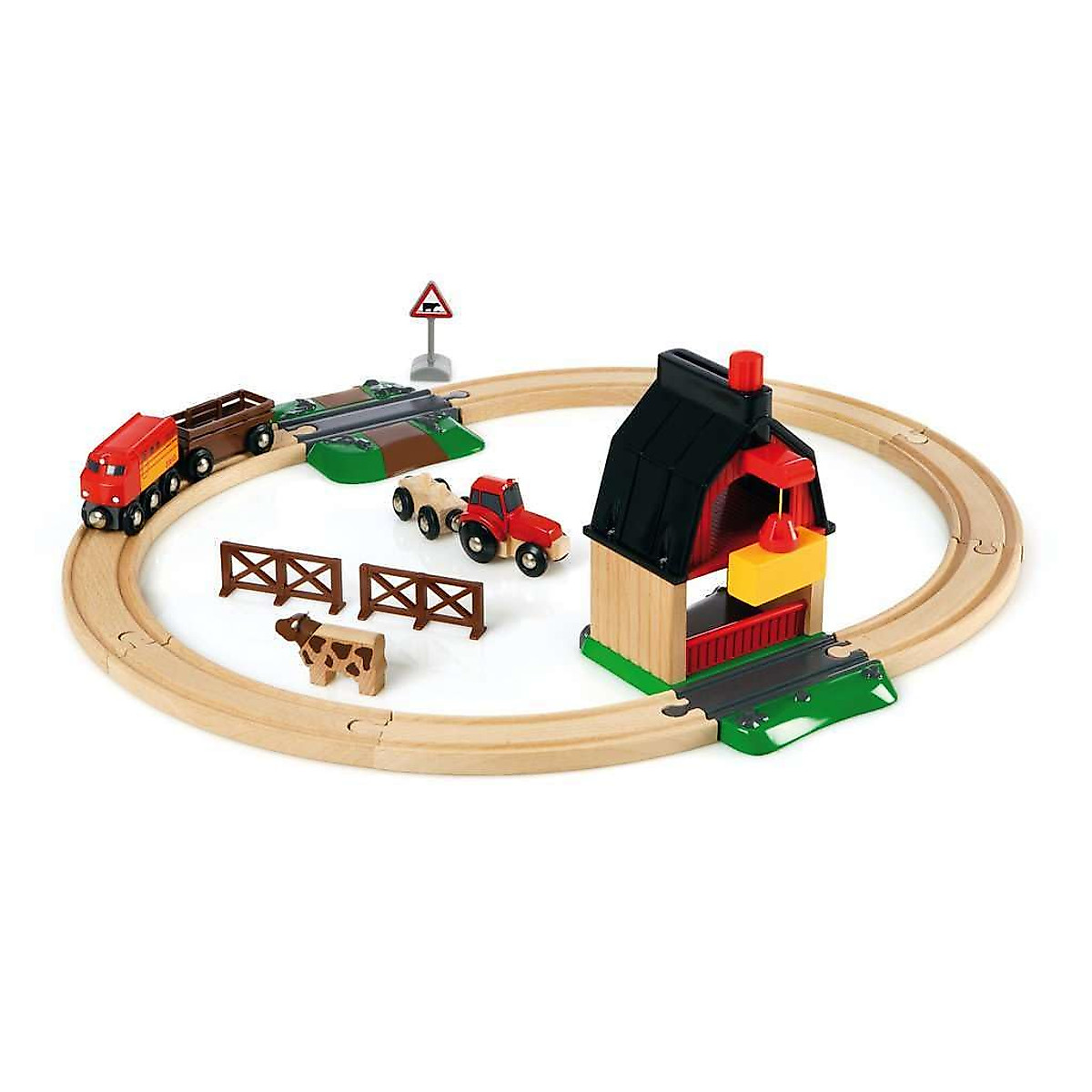 BRIO 33719 Farm Railway Playset – Interactive Toy Train Set for Kids | FSC-Certified Wood | Expandable Tracks | Promotes Skill Development