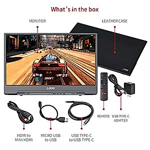 G-STORY 15.6” Portable Monitor, 1ms 165Hz Portable Gaming Monitor (Support 144Hz) Full HD 1080P, IPS Screen USB C Computer Monitor with HDMI Freesync for Laptop PS5 NS Xbox PS4 Phone with Smart Cover