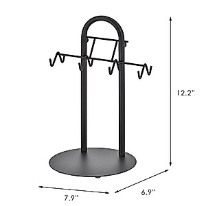 ikloo Metal Small Coffee Cup Stand, Tabletop Coffee Cup Rack Holder, Drying Display Rack, Coffee bar Accessories, Kitchen Counter Organizer, Tea Cup Rack Stand, Cup Rack for Counter Black.