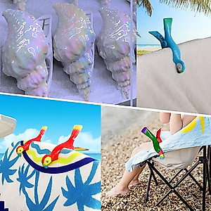 4 PCS Beach Towel Clips, Heavy Duty Towel Clip, Cute Beach Towel Clips for Beach Chairs, Flamingo Parrot Shell Towel Holder Jumbo Size for Clothes Quilt Blanket Home Patio Pool Chair Cruise (Parrot 1)