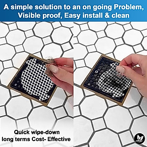 INVIHUG,25 Pack, Disposable Shower Drain Hair Catcher Mesh Stickers,Disposable Hair Drain Catcher. (White)