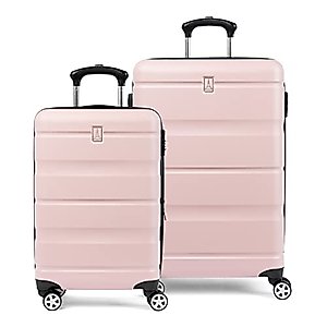 Travelpro Runway 2 Piece Luggage Set, Carry-on & Convertible Medium to Large Check-in Hardside Expandable Luggage, 8 Spinner Wheels, TSA Lock, Hardshell  Suitcase, Powder Pink