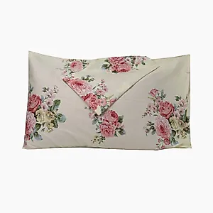 100% Cotton 600 Thread Count Pillow Case Set of 2, Standard Size Floral Pillow Covers for Sleeping, Breathable Easy to Wash