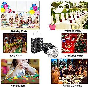 ADIDO EVA 25 PCS Gift Bags Mini Black Paper Bags with Handles for Party Supplies (6 x 4.3 x 2.3 In)