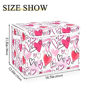 xigua Valentine's Day Storage Bins with Lids and Carrying Handle,Foldable Storage Boxes Organizer Containers Baskets Cube with Cover for Home Bedroom Closet Office Nursery