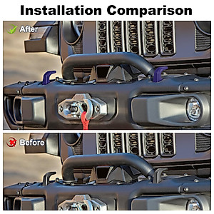 JWWY Bumper Tow Hook Covers Tow Trailer Hitch Receiver Cover Towing Hitch Rubber Sleeve Protector Cover Trim Fit for 2007-2025+Jeep Wrangler JL Gladiator JT 4XE JK Exterior Accessories 2pcs Purple