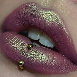 HUASAI Medusa Piercing Jewelry Stainless Steel Monroe Lip Rings for Women U Shaped Ball Tragus Cartilage Earrings Punk Pierced Body Jewelry Set(3 Pcs)