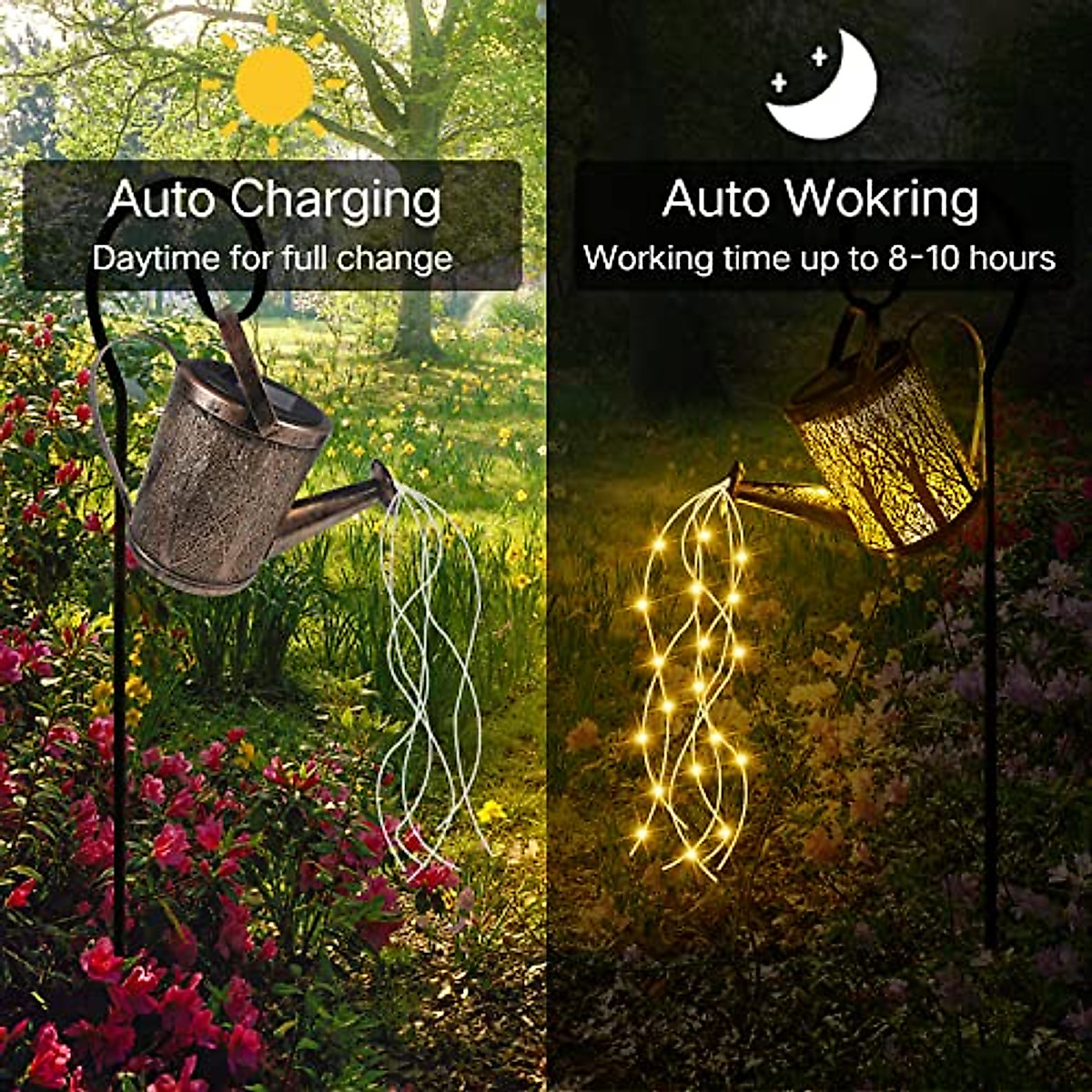 Solar Watering Can with Lights, Outdoor Garden Decor Hanging Lantern Waterproof Landscape Lights Outside Decorations for Patio Yard Art Flower Bed Backyard Gardening Gifts for Mom Grandma Women