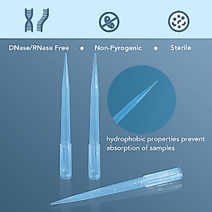VISOSCI 1000ul Pipette Tips - Universal Pipette Tips - Racked, RNase/DNase Free & Pyrogen Safe, Blue, 96 Tips/Rack