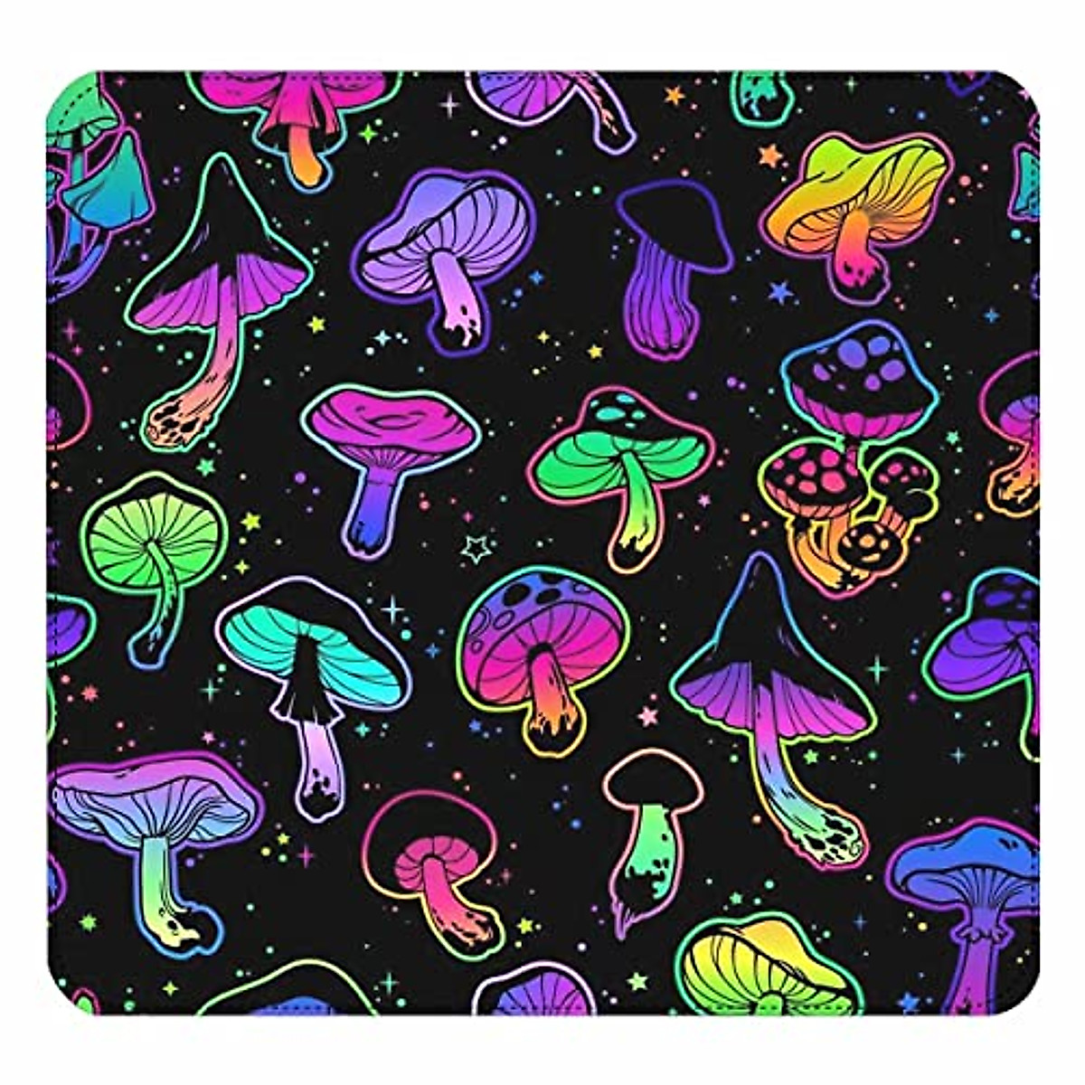 InterestPrint Bright Psychedelic Mushrooms Portable Leather Bifold Wallet, Slim Little Card Holder