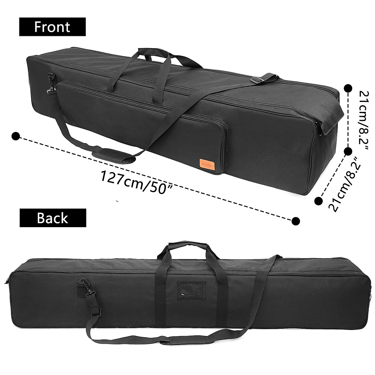 TORIBIO Tripod Case Bag 50"x8.2"x8.2"/127x21x21cm with Padded Water-resistant Heavy-Duty Multi-Function Tripod Carrying Case with Strap,Suit for Lights, Speakers, Cameras, Booms, Microphone Stands