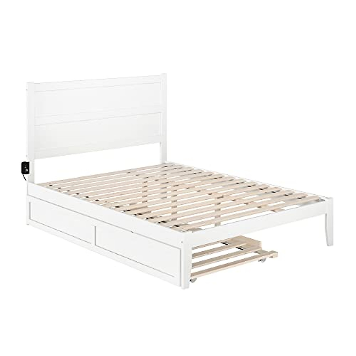 AFI NoHo Queen Bed with Twin Extra Long Trundle in White