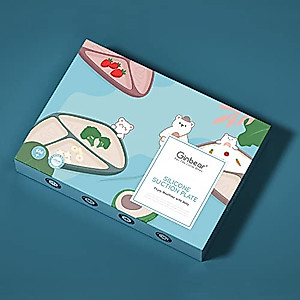 Ginbear Suction Plates for Baby Girl, Liquid Silicone Plates for Toddlers Self-feeding, Stay Put Baby Dishes for Easy Feeding (Mauve/Blush)