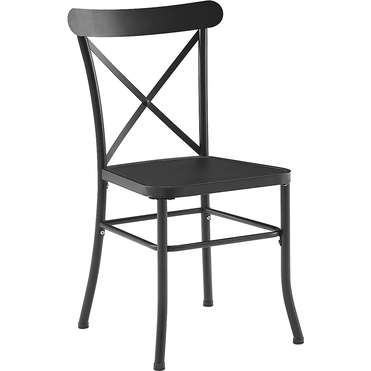 Crosley Furniture Astrid 2-Piece Indoor Outdoor Chair Set, Dining Chairs for Kitchen, Patio, Porch, Deck, Matte Black