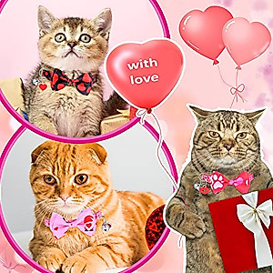 9 Pcs Holiday Cat Collars Easter Breakaway Cat Collar with Bow Tie and Bell Adjustable St. Patrick's Day Valentine's Day and Safety Buckle Collars for Kitten Puppy Festivals and Daily (Medium)
