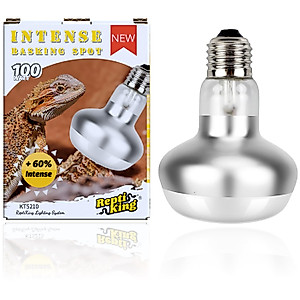 ReptiKing Basking Light for Reptiles, 1-Pack 100W Upgraded Intense Basking Spot, Reptile Basking Bulb Light, UVA Heat Lamp Bulb for Bearded Dragon