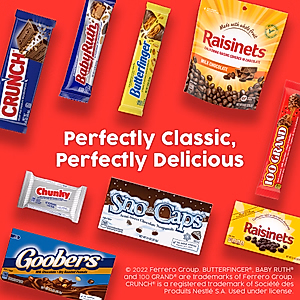 Butterfinger, CRUNCH, Baby Ruth and 100 Grand, Bulk 28 Pack, Assorted Full Size Chocolate Candy Bars, 48 oz