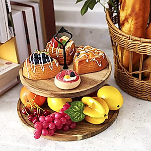 Cupcake Stand, Othran Tiered Tray Stand 2 Tier Wood Tiered Serving Tray Cupcake Tower Wooden Cupcake Stand for Farmhouse Wedding, Birthday, Tea Party, Baby Shower, Kitchen Decor