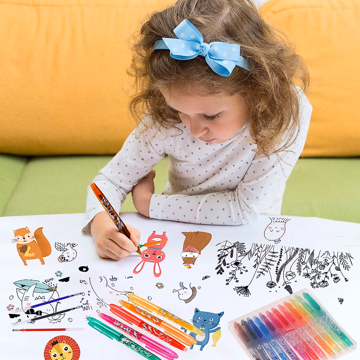 Zayvor 12 Color Erasable Colored Gel Pens Rollerball Pens, 3 Refillable Pen, Eraseablenpens Rolling Ball Pens Eraser Pen Multicolor Black, Fine Point 0.7mm, Drawing Pens Writing Pen With Eraser