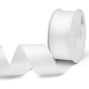 Humphrey's Craft 1-1/2 Inch White Double Faced Satin Ribbon - 25 Yards Variety of Color for Crafts Gift Wrapping DIY Bows Bouquet Decoration Sewing Christmas Tree Wedding and Invitation Card.
