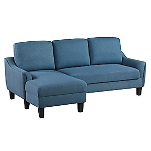 OSP Home Furnishings Lester Chaise Sleeper Sofas, Blue