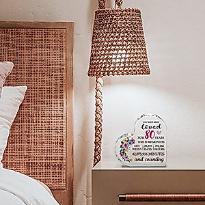 80th Birthday Gifts for Women, 80 Year Old Gifts 80th Anniversary Presents Idea for Women Mom Wife Grandma Turning 80 Acrylic Heart Keepsake You Have Been Loved for 80 Years C034