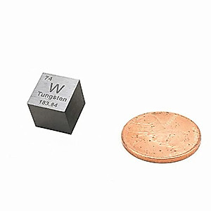 0.39" Element Cube - Set of 11 Metal Density Cubest Include Zinc Tin Copper Iron Aluminum Carbon Titanium Nickel Molybdenum Bismuth Tungsten for Labs and Collections