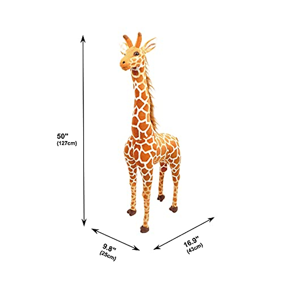 Linzy Toys Jared The Giraffe, 50'' (127 cm) Standing High, Real Life Stuffed Animals Plush Giraffe, Peluche Jirafa