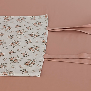 VM VOUGEMARKET Pink Flower Pillowcases 2 Pieces Floral Bed Pillow Shams with Elegant Bow Ties-100% Cotton Standard Queen Pillow Covers for Girls,Soft,Luxury,Comfortable (20"×26",2 Pieces)