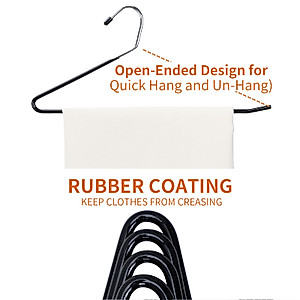 Fixwal 24 Pack Pants Hangers, Open Ended Metal Jeans Hangers Space Saving, Non Slip Hanger for Pants, Closet Storage Organizer for Clothes Leggings Trousers Ties Slacks Etc