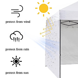 Canopy Sunwall, Instant Tent SideWalls for 10x10 FT Pop Up Canopy, 210D Polyester Waterprooft, 2 Pack Sidewalls Only,Black