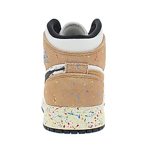 Nike Jordan Youth Air Jordan 1 Mid SE GS DA8006 100 Brushstroke - Size 7Y, Sail/Black-cide-chile Red