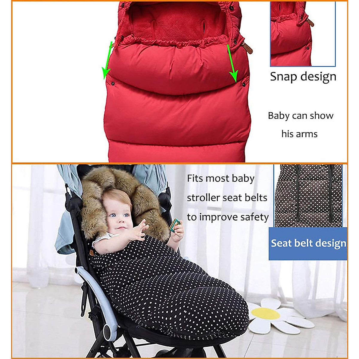 Pram Footmuff,Stroller Padded Footmuff Cover Cosy Toes,Baby Winter Foot Cover,Warmth,Windproof, Waterproof, Cold Resistant, Washable (Gray Blue)