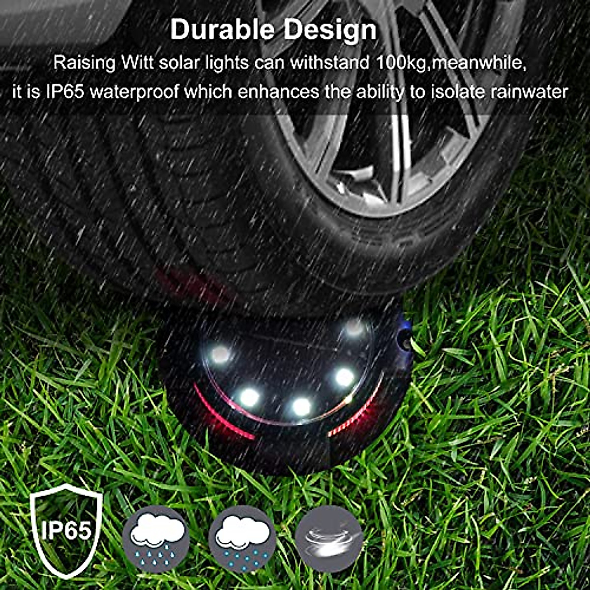 ENASAT Solar Ground Lights | Pathway Lights Outdoor Garden | Decorative RGB LED Disk Powered Waterproof In-ground for Deck Stair Step Lawn Patio Driveway Walkway Yard Decoration(4 Pack)