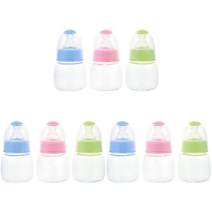 9pcs Mini Cereal Bottle Plastic Feeder Bottles Baby Bottle Juice Hardness for Infant Baby Milk Feeding