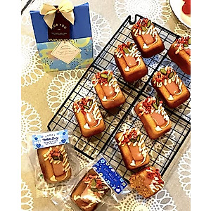 Elesinsoz 10 Cup Financier Cake Baking Pan Mini Brownie Bite Square Muffin Cupcake Small Banana Bread Loaf Meatloaf Cornbread Nonstick Madeleine Cookie All Edge Only Corner Individual Tin Tray Mold