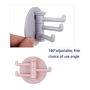 N/ 4 Round Non-Marking Hooks for Storage in Kitchen, Bathroom Storage Room and Wardrobe Room Without Drilling