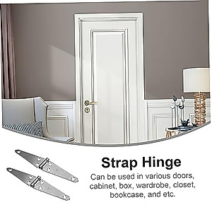 ULTECHNOVO 2pcs T-Hinge Fence Gate Hinges Heavy Strap Hinge Fence Hinges Heavy Duty Strap Hinges Galvanized Strap Hinges Shed Door Hinges Barn Shed Hinges Iron Door Hinges Abs Box Wood Fence