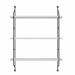 Aceshin 3-Tier Industrial Floating Shelves Wall Mounted,Decorative Wall Shelf Hanging Storage Display Rack for Room/Kitchen/Office/Bathroom (Black)