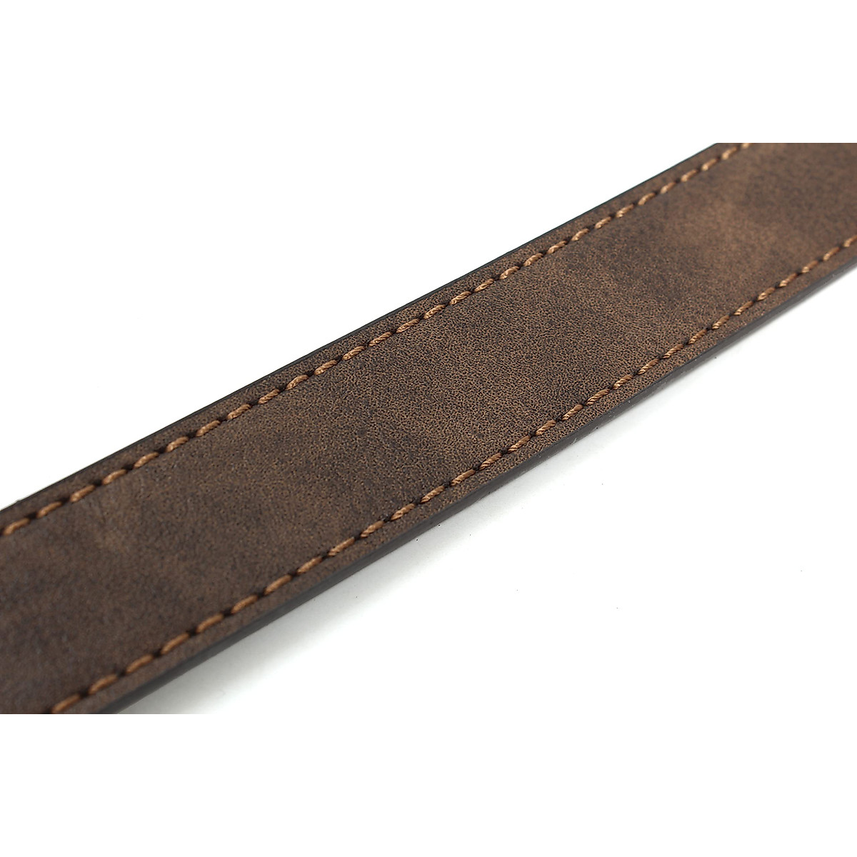 BC Belts Womens Thin Leather Belt Strap with Vintage Distressed Texture 1" Wide with Snaps (Dark Brown-XS)