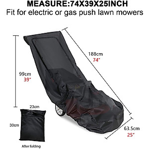 TheElves Lawn Mower Cover,Waterproof Lawnmower Cover Outdoor Heavy Duty Lawn Mower Covers for Push Mower Storage