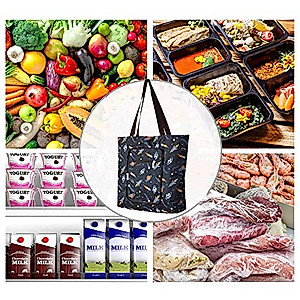 Reusable Grocery Shopping Bags Set of 2 Recycling Shopping Totes with Long Handles Foldable Washable Heavy Duty Large Waterproof Shopper Baggies With Zipper Large Daily Use Bags For Working Traveling…