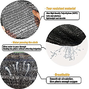 Cool Area 55% 6.5ft x10ft Sunblock Shade Cloth Cover Mesh UV Resistant Net for Garden Flower Plant Greenhouse, Black