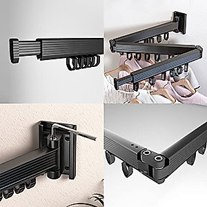 KLEVERISE Clothes Drying Rack, Laundry Drying Rack, Wall Mounted Clothes Rack, Folding Laundry Rack, Retractable Clothes Hanging Rack Space Saver Clothes Rack for Balcony, Laundry, Bathroom