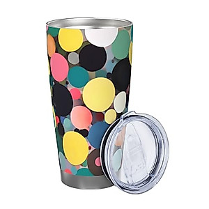 WXZYFP Car cup (single silver rim), can use a straw or drink directly, easy to use.Abstract painting of circles